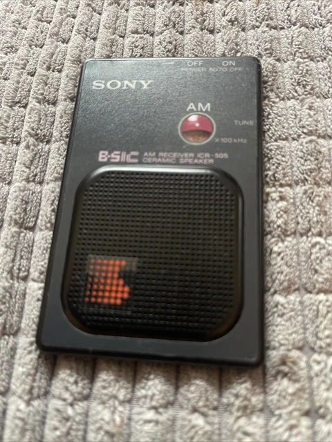 RARE VINTAGE SONY CARD RADIO AM RECEIVER ICR-505 & Case - Great Cond ...