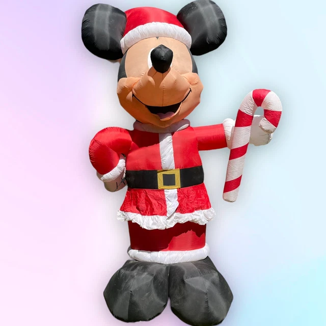 GEMMY AIRBLOWN DISNEY 10.5’ Mickey Mouse in Santa Costume with Candy ...