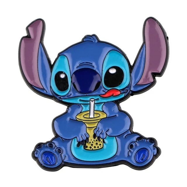 STITCH MILK BOBA Tea Lilo & Stitch Funny Collection Enamel Pins Women ...