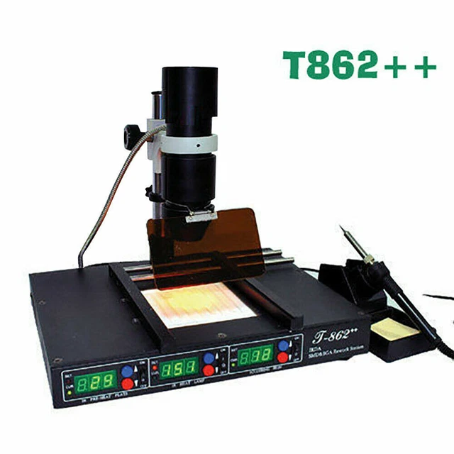 WELDER INFRARED HEATING REWORK STATION T862++ BGA Reballing Station Kit ...
