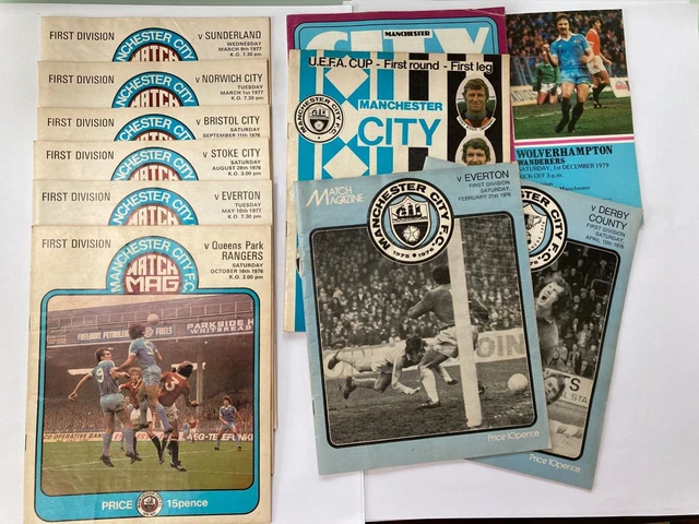 MANCHESTER CITY MATCH Magazine Football Programmes Collection 1976 ...