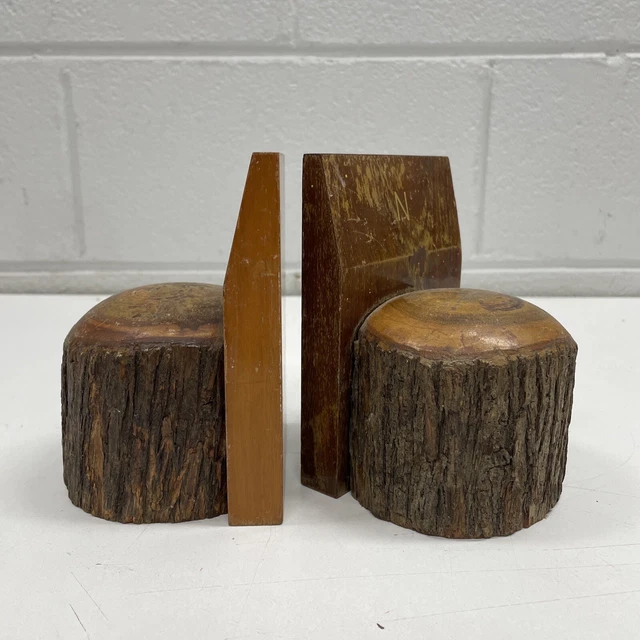 ORIGINAL VINTAGE MULGA Wood Timber Souvenir Australia Book End N Cafe ...