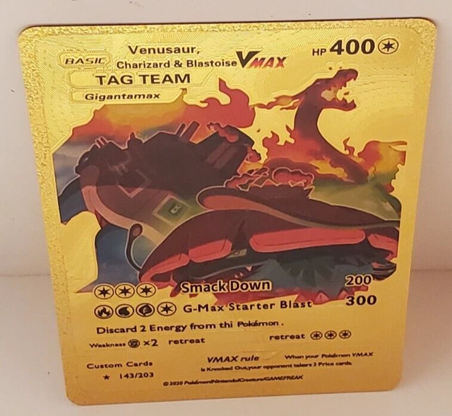 POKEMON VMAX GIGANTAMAX Tag Team Venusaur Charizard & Blastoise HP 400 ...