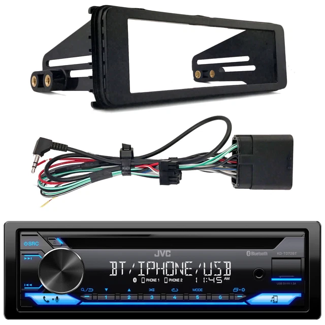 JVC KD-TD72BT BLUETOOTH USB/AUX/AM/FM/CD, Harley Single DIN Stereo Install Kit EUR 158,87 ...