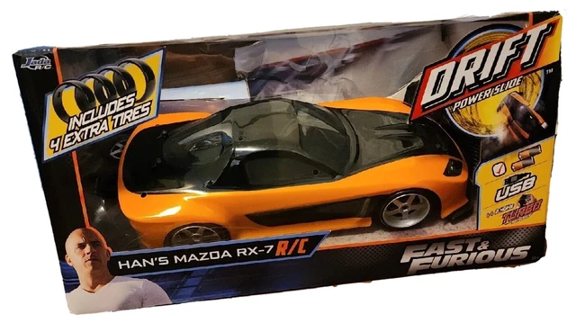 JADA TOYS FAST & Furious Han’s Mazda RX-7 Drift RC Car 1: 10 Scale 2 ...
