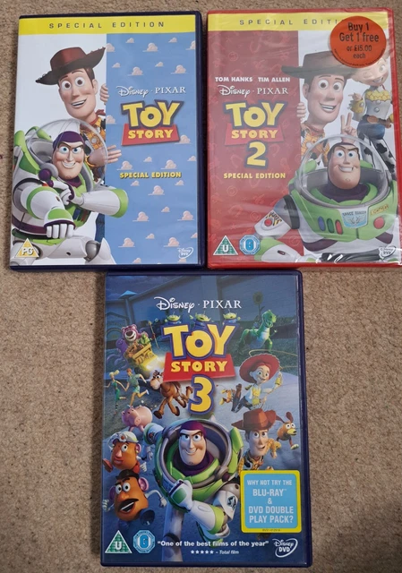TOY STORY 1 2 3 DVD Disney Pixar Bundle Buzz Lightyear Woody £4.00 ...
