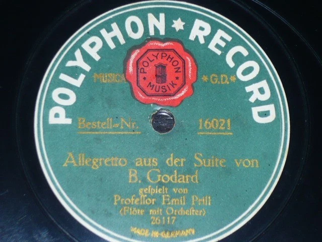 FLÛTE 78 TR/MIN RECORD Polyphon EMIL PRILL Fantaisie Faust POPP ...