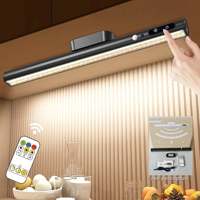 BATTERY MOTION SENSOR Light Rechargeable LED Strip Bar Wall Lamp ...