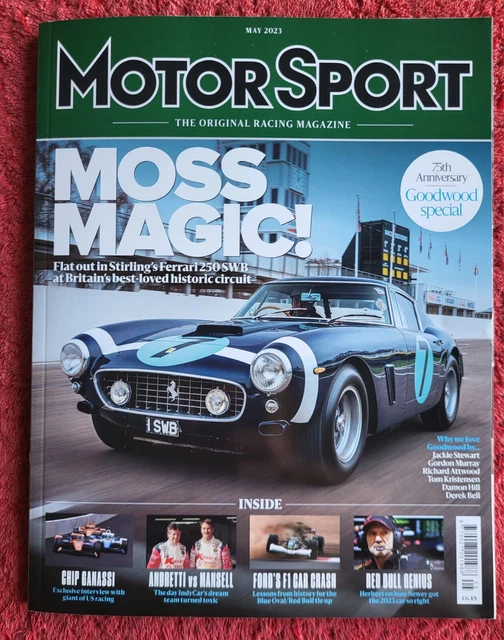 MOTOR SPORT MAGAZINE MAY 2023 STIRLING MOSS FERRARI 250SWB BRAND NEW £9 ...