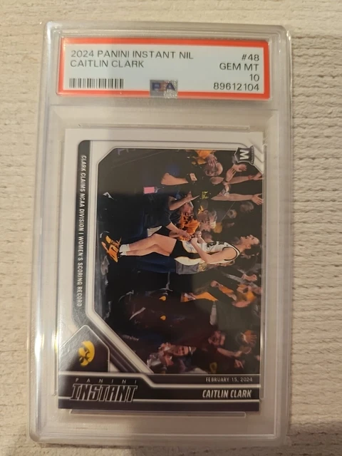 CAITLIN CLARK 2024 Panini Instant NIL #48 RC recrue PSA 10/5000 SP EUR ...