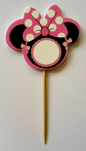 12 X MINNIE MOUSE Cupcake Toppers MINNIE MOUSE theme Cake Cup Cake ...