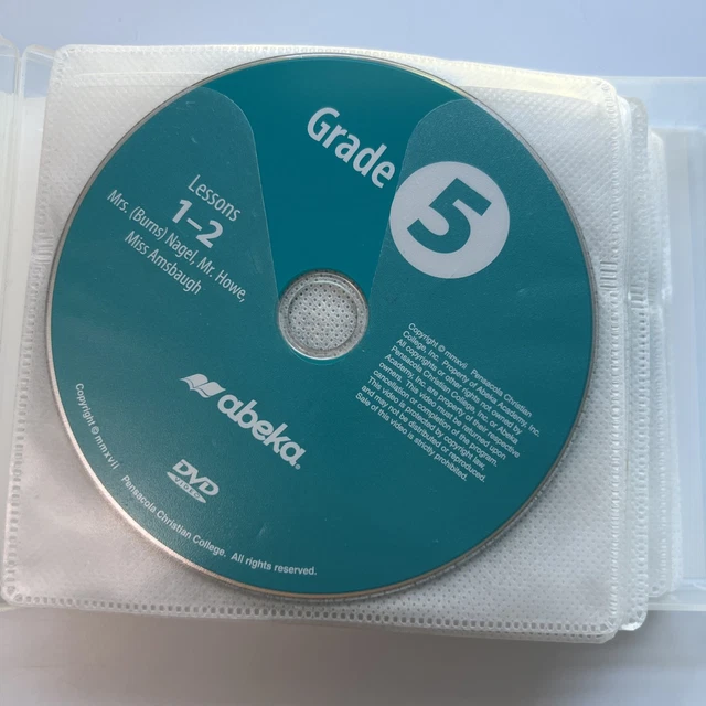 ABEKA 5TH GRADE Set Abeka Academy DVDs For 170 Lessons Grade 5 (Missing ...
