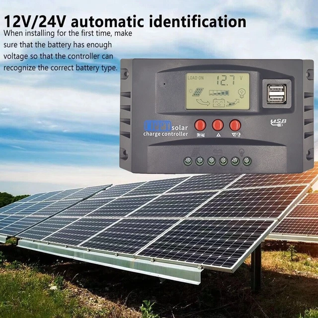 GROSSBILD LCD DISPLAY MPPT Solarpanel Regler Laderegler 12V/24V EUR 29,52 - PicClick DE