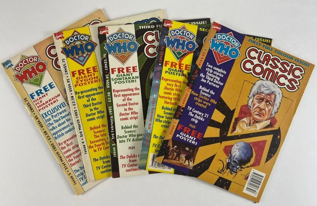 DOCTOR WHO CLASSIC Comics issues #1 to 5 - Marvel UK magazine sized ...
