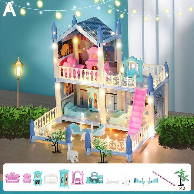 3D DIY DREAM Princess Castle Villa Assembly Doll House Set Toy & [γ £14 ...