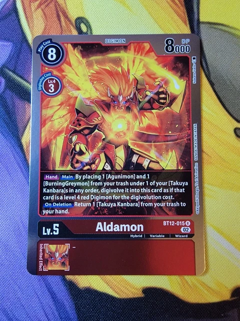 DIGIMON ACROSS TIME Aldamon Lv.5 Red Rare Foil BT12-015 R $1.00 - PicClick