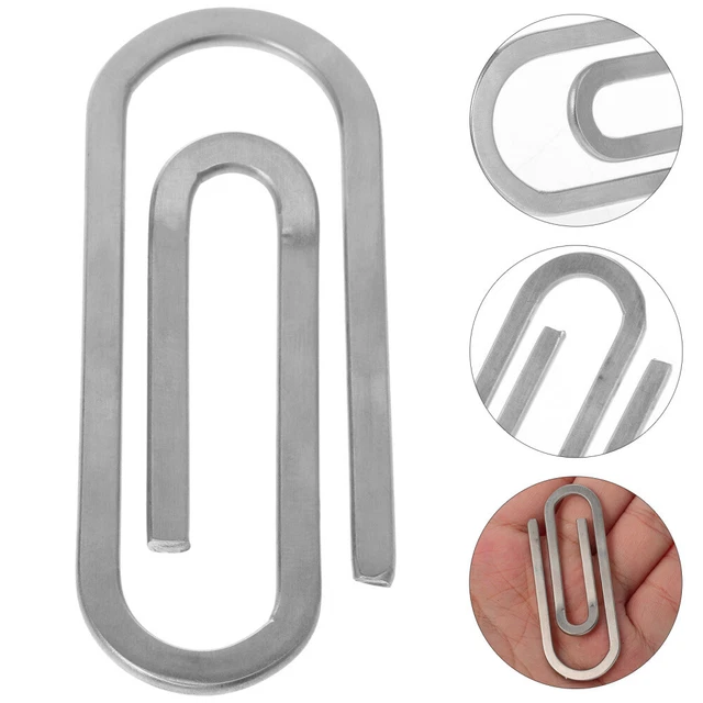 2 PCS STAINLESS Steel Paper Clip Wallet Man Metal for Money Cards ...