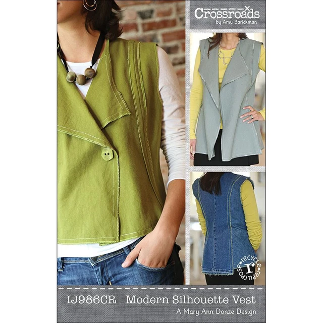 MODERN SILHOUETTE VEST Sewing Pattern IJ986CR NEW - Indygo Junction ...