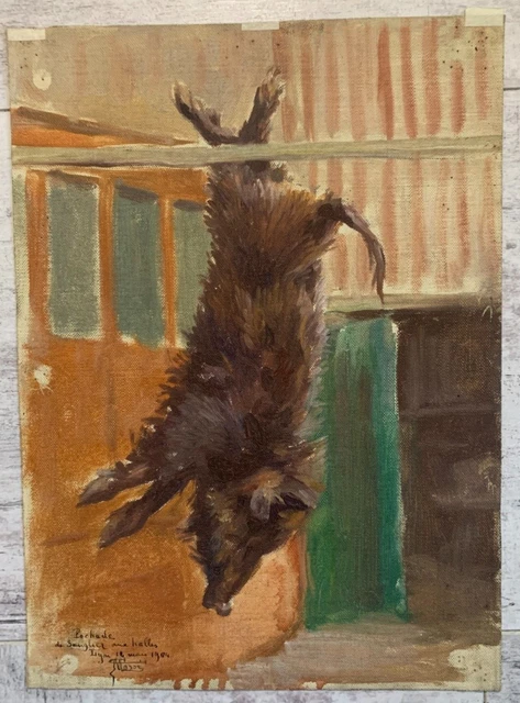 JOSEPH MASSÉ (1878-1946) Le Sanglier aux Halles " LYON 1904 né à ...