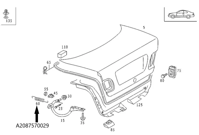 ORIGINAL MERCEDES-BENZ FEDER / Heckdeckel. CLK W208 EUR 33,50 - PicClick DE