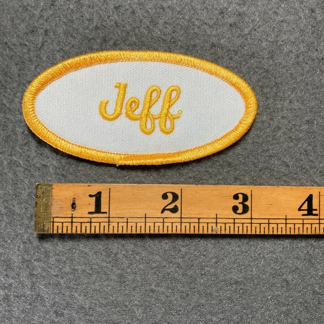 VINTAGE JEFF NAME Patch Work Uniform Tag Shop Worker M5,, $5.70 - PicClick