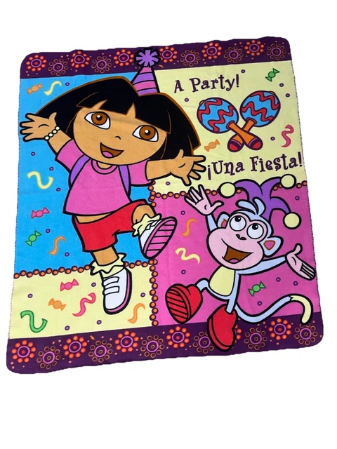 NICK JR 2004 Dora The Explorer Blanket Fleece Throw A Party £25.95 ...