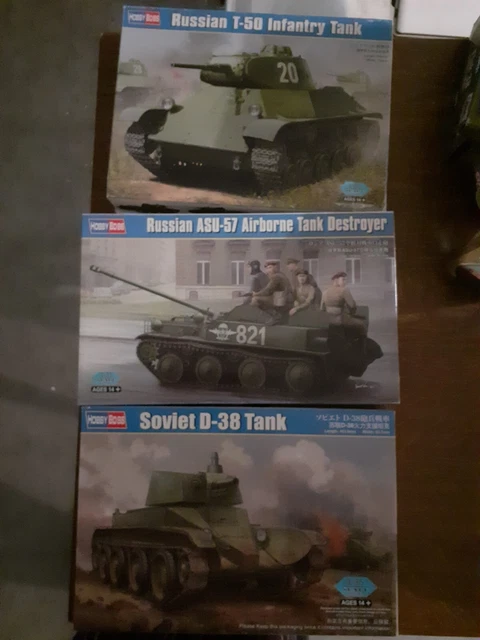 HOBBY BOSS 1/35 Lot 3 Chars Russe T50,D38 Et Asu 57 Neuf En Boite EUR ...