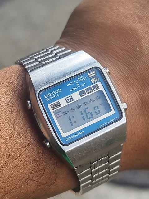 OROLOGIO DIGITALE VINTAGE Seiko A129-5000 Vintage Seiko Cronografo Lcd ...