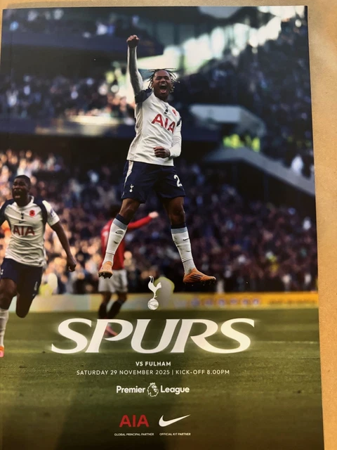 TOTTENHAM HOTSPUR V Fulham Programme 29 November 2025 £1.70 - PicClick UK