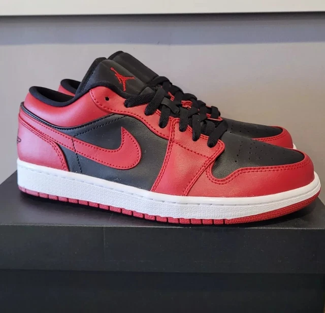 SIZE 9 NIKE Air Jordan 1 Low Reverse Bred Gym Red Black Men's Shoes ...