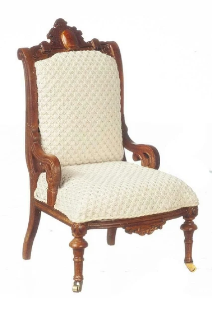 MAISON DE POUPÉES Noyer Restauration Homme Chaise JBM Miniature Meuble de Salon EUR 114,62 ...