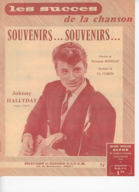 Johnny Hallyday Partition Souvenirs Souvenirs R Re Eur 9 00 Picclick Fr