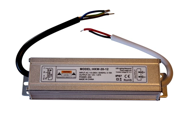 20 WATT 12V Transformer Power Supply Power Supply For LED Neon Stripes ...