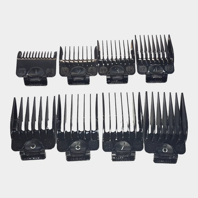 GENUINE WAHL CLIPPER Guide Comb Guard Set #1 to #8 1/8th inch 3mm - 1 ...
