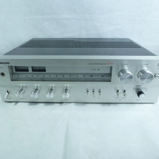 VINTAGE PHILIPS 684 Amplifer AM/FM Stereo Receiver Silver 1978 Model ...