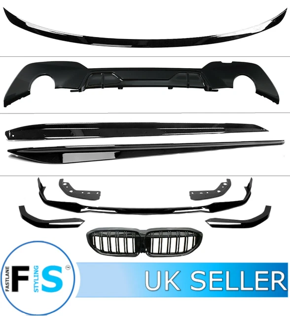 BMW 3 SERIES G20 Full Body Kit Gloss Black Front Splitter Diffuser ...