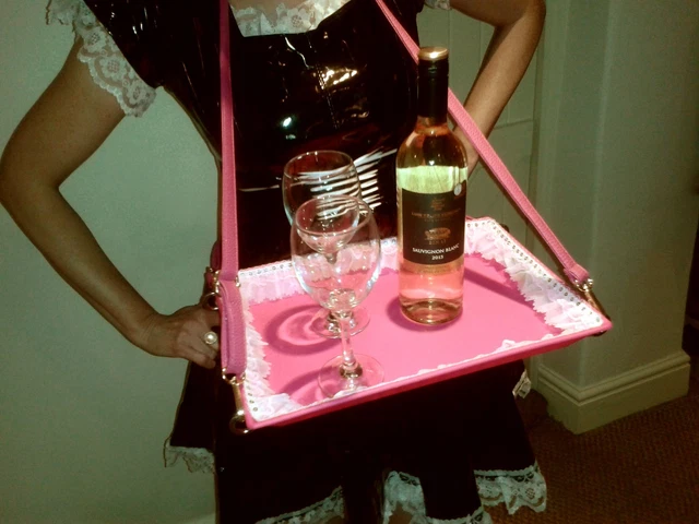 PINK MULTI-USE BDSM / Bondage / Sissy / Maid / Sub Wearable Serving ...