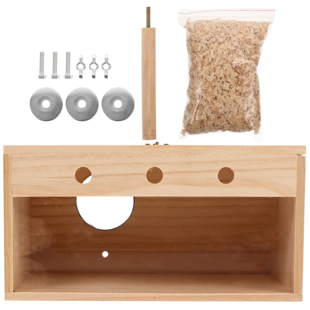 WOODEN PARROT BREEDING Box Cockatiel Nesting House Hatching £22.55 ...