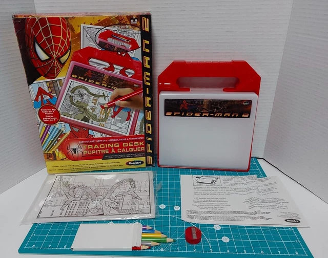VINTAGE 1994 ROSEART Spider-Man 2 Light-Up Drawing Desk Marvel Tracing ...