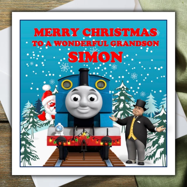 THOMAS TANK ENGINE christmas card personalised with any RELATIONSHIP ...