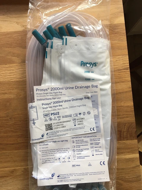 PROSYS CATHETER NIGHT Bags 2000ml X 20 2L Urine Drainage (b) £24.50 ...