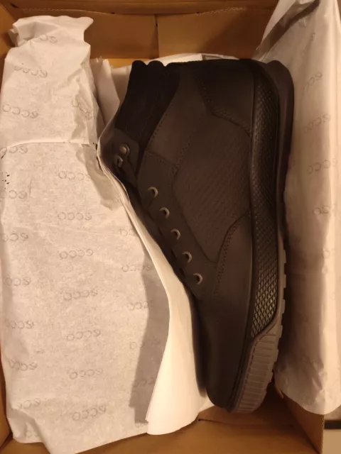 ECCO BYPATH TRED Moc-Toe High Top Sneaker Boots Black Soft EU 42 Men's ...