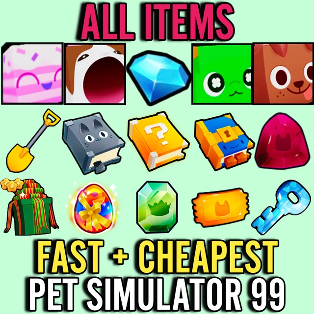 PET SIMULATOR 99 (PS99) - ALL ITEMS ⭐️ (Gems/Enchants/Huge Pets/Charms ...