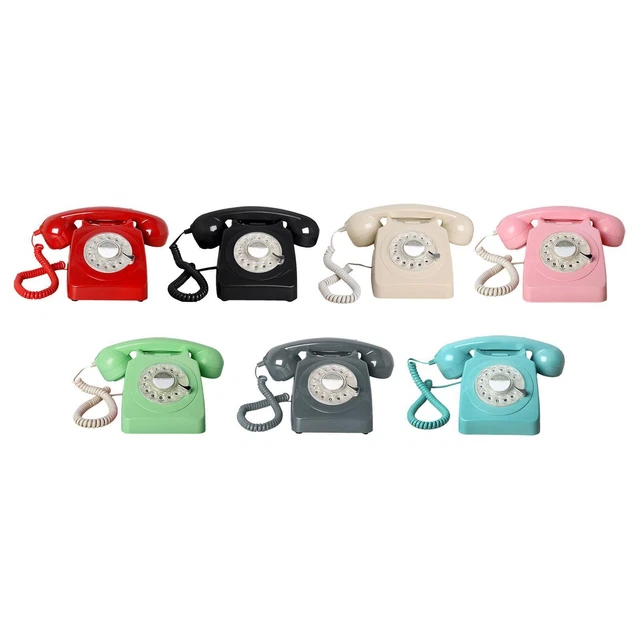 RETRO STYLE LANDLINE Telephone Vintage Style Rotary Dial Telephone with ...