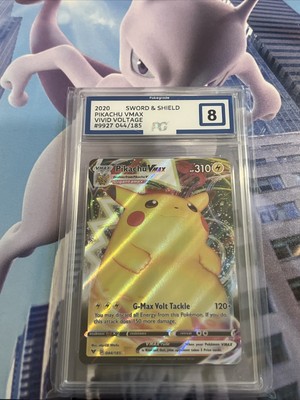 GRADED POKEGRADE 8 Pokémon TCG Pikachu VMAX Vivid Voltage 044/185 Ultra ...