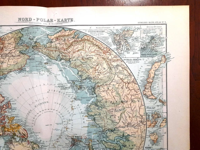 CARTA GEOGRAFICA ANTICA POLO NORD ARTIDE 1906 Antique map EUR 38,00 ...