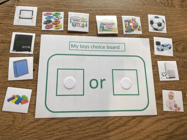 TOY CHOICE BOARD And 12 Picture Cards/pecs Asd/autism/special Needs/non ...