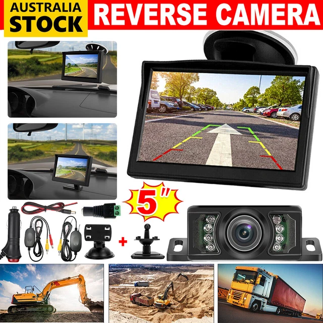 WIRELESS REVERSE CAMERA Rear View Kit Monitor Reversing Caravan Truck ...