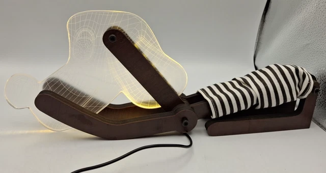 DOG TABLE LAMP Light - Adjustable - USB LED Acrylic & Wood Navy Stripe ...