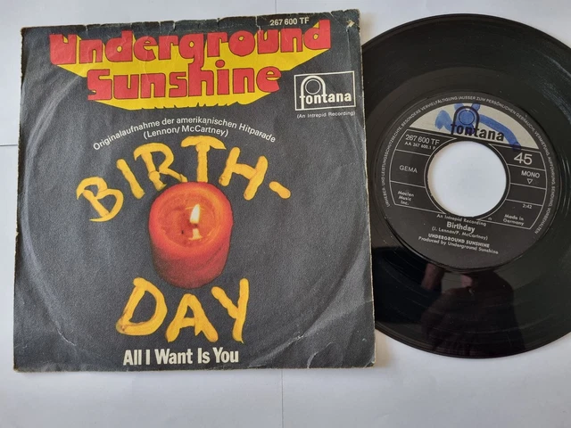 UNDERGROUND SUNSHINE - Birthday 7'' Vinyl Germany CV The Beatles EUR 10 ...